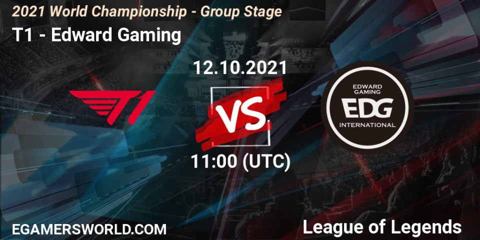 T1 - EDward Gaming: прогноз. 12.10.2021 at 11:00, LoL, 2021 World Championship - Group Stage