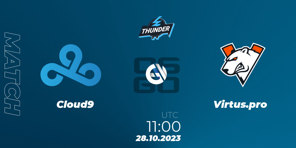 Cloud9 - Virtus.pro: 28.10.2023 at 11:00. Counter-Strike (CS2), Thunderpick CS:GO World ...