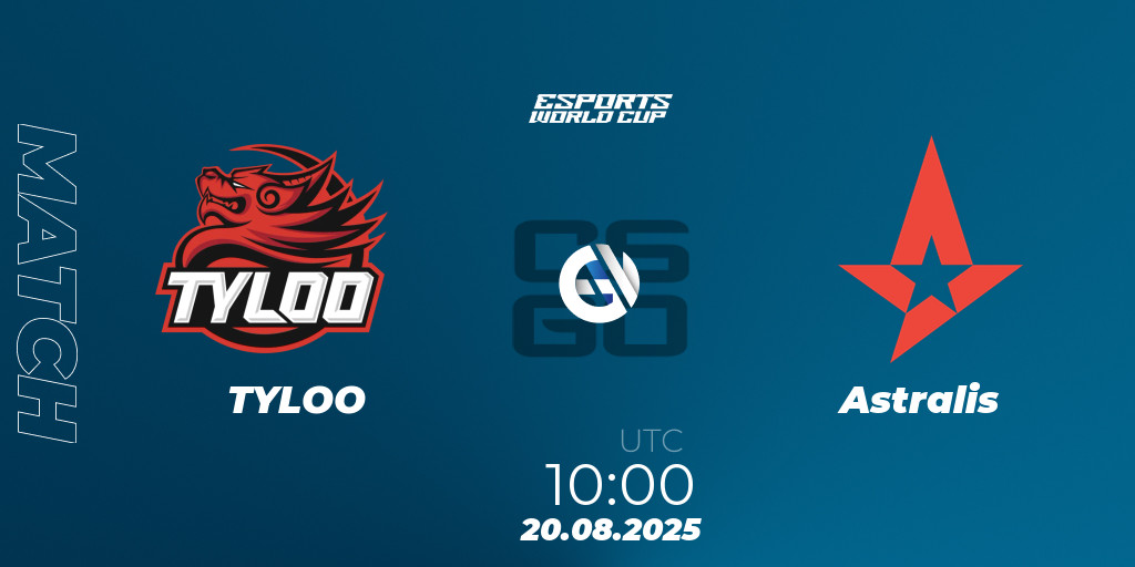 TYLOO - Astralis: прогноз. 20.08.2025 at 14:15, Counter-Strike (CS2), Esports World Cup 2025
