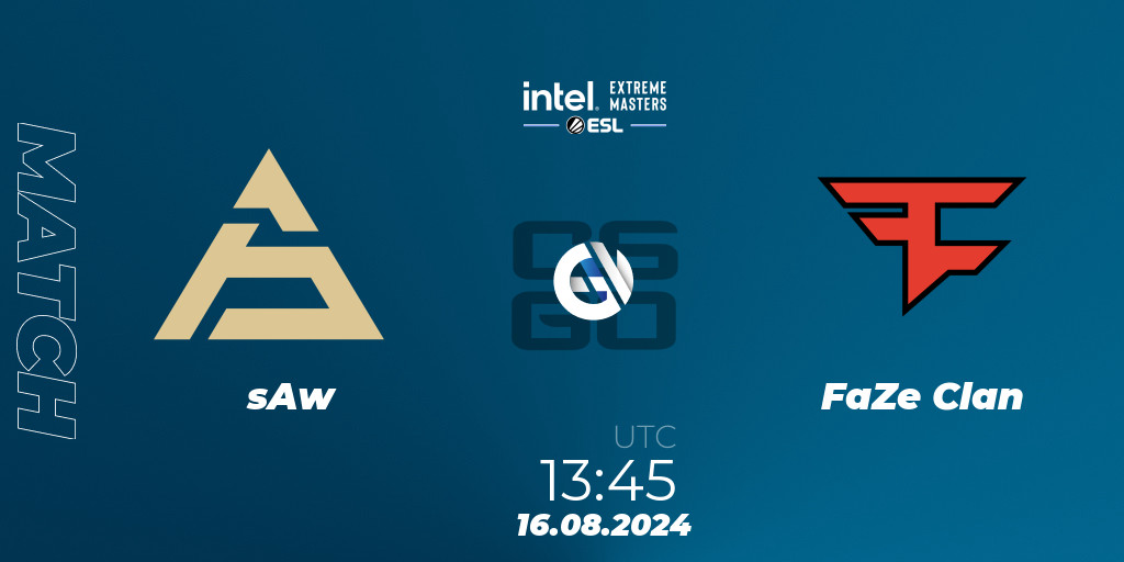 sAw - FaZe Clan: 16.08.2024 at 13:45. Counter-Strike (CS2), IEM Cologne 2024
