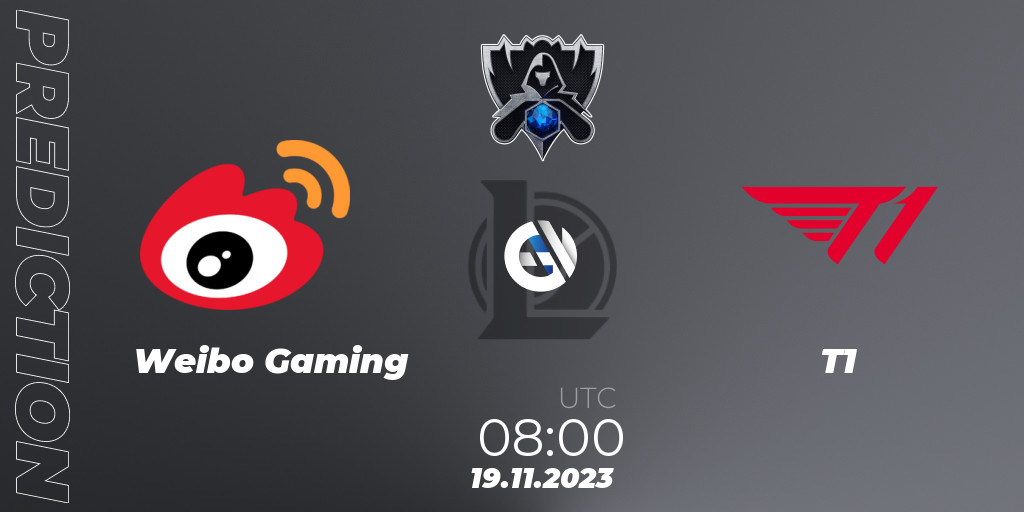 Weibo Gaming - T1: прогноз. 19.11.2023 at 08:45, LoL, Worlds 2023 LoL ...