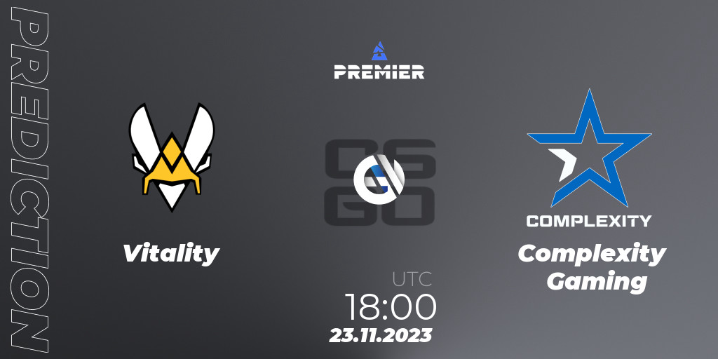 Vitality - Complexity Gaming: прогноз. 23.11.2023 at 18:00, Counter-Strike (CS2), BLAST Premier ...