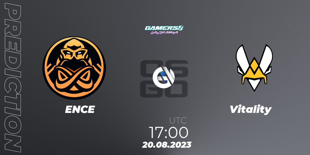 ENCE - Vitality: прогноз. 20.08.2023 at 17:00, Counter-Strike (CS2), Gamers8 2023