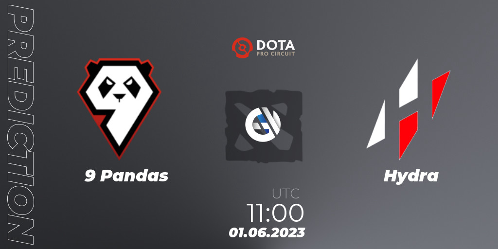 9 Pandas - Hydra: прогноз. 01.06.2023 at 11:00, Dota 2, DPC 2023 Tour 3: EEU Division I (Upper)