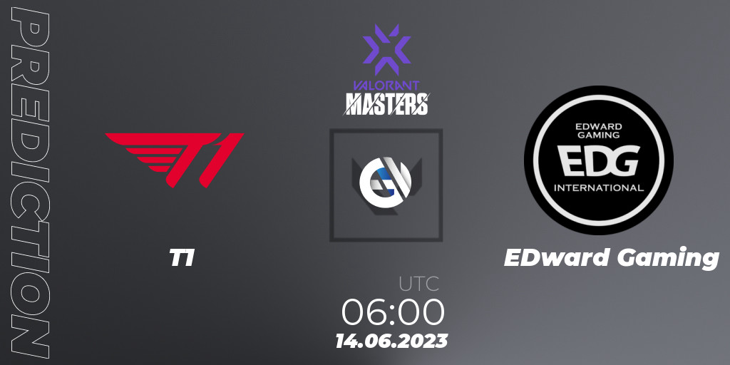 T1 - EDward Gaming: прогноз. 14.06.2023 at 06:20, VALORANT, VCT 2023 Masters Tokyo